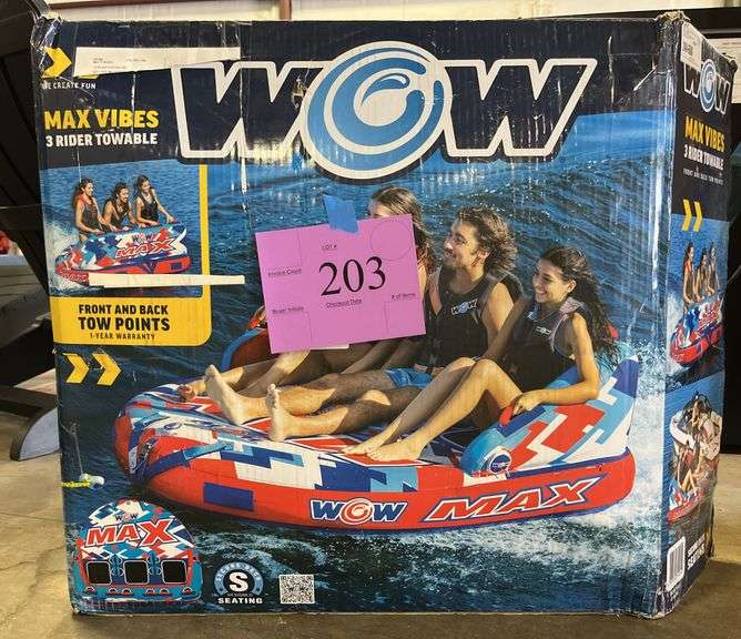 WOW MAX VIBES 3 RIDER TOWABLE IN BOX - Earl's Auction Company