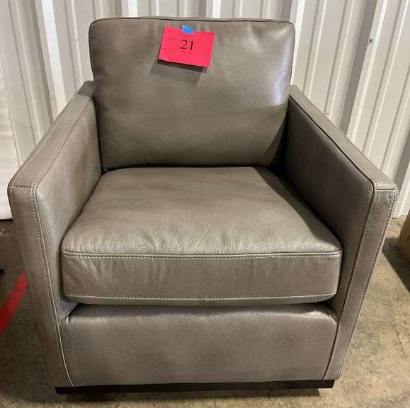 COLE & RYE MODERN SWIVEL ACCENT CHAIR - GREY - Earl's Auction Company