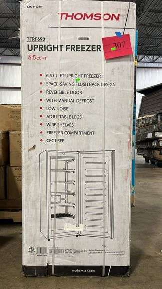 THOMSON 6.5CU FT UPRIGHT FREEZER IN BOX - Earl's Auction Company