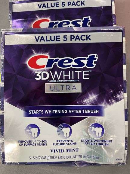 (5) PACKS OF TOOTHPASTE - CREST & COLGATE - Earl's Auction Company