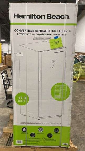 HAMILTON BEACH 17CU FT CONVERTIBLE REFRIGERATOR OR FREEZER IN BOX ...