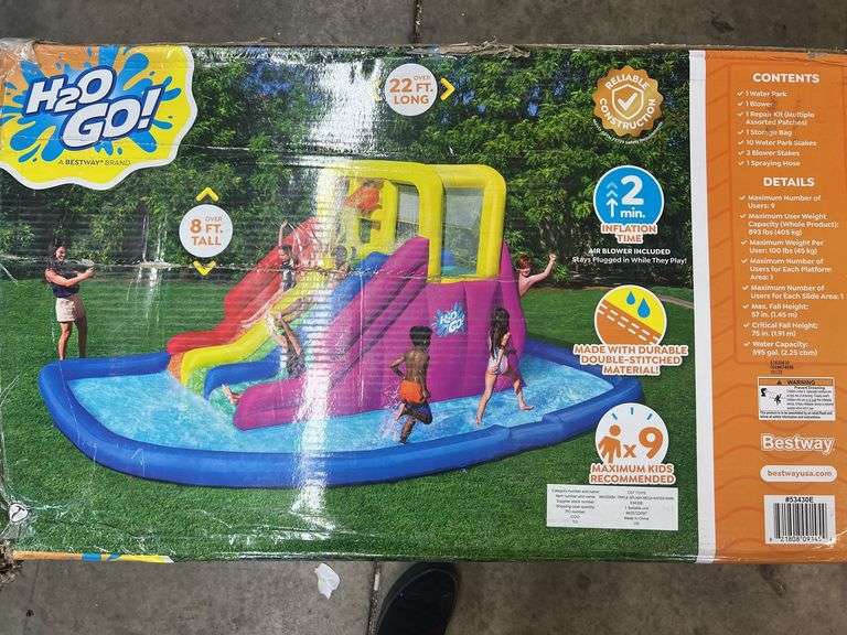 H20 GO TRIPLE SPLASH MEGA WATER PARK IN BOX - Earl's Auction Company