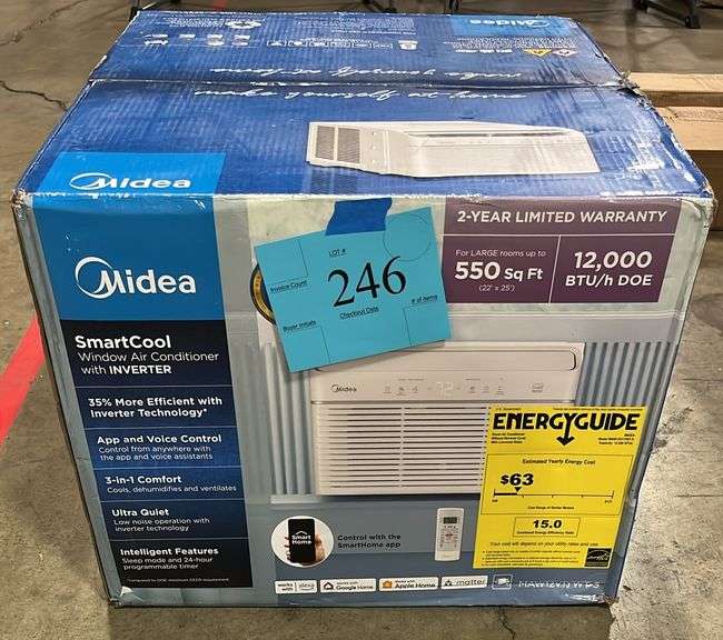 MIDEA WINDOW AIR CONDITIONER IN BOX - Earl's Auction Company