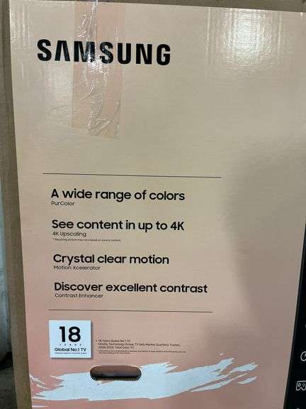 SAMSUNG 85" CRYSTAL UHD DU7200D SMART TV IN BOX - Earl's Auction Company