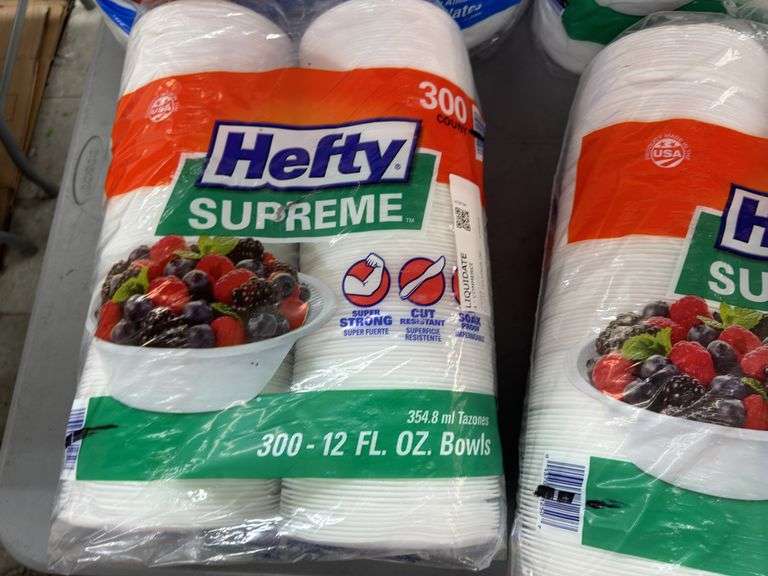 (4) PACKS OF HEFTY FOAM PLATES/ BOWLS - Earl's Auction Company