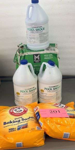 6PC MISC CLEANING LOT - BAKING SODA, POOL SHOCK & VINEGAR - Earl's ...