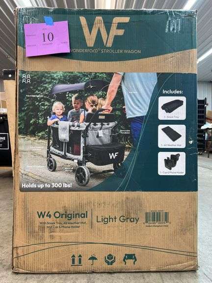WONDERFOLD W4 STROLLER WAGON IN BOX - LIGHT GREY - Earl's Auction Company