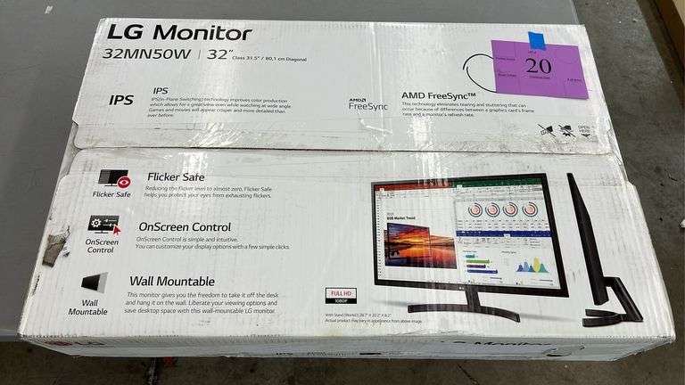 LG 32" 32MN50W AMD FREESYNC MONITOR IN BOX - Earl's Auction Company