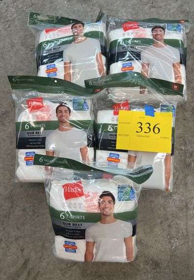 (5) PACKS OF MENS HANES T SHIRTS - SIZE M - Earl's Auction Company