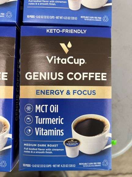 (6) BOXES OF VITACUP GENIUS COFFEE K CUP PODS - Earl's Auction Company