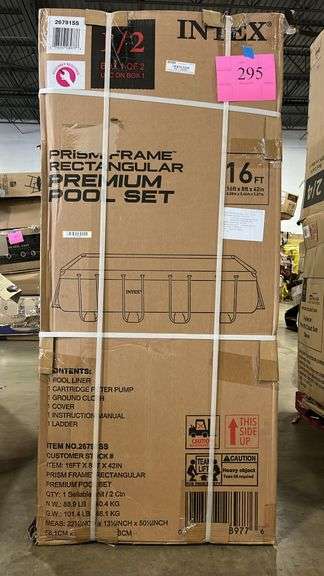 INTEX 16FT PRISM FRAME RECTANGULAR POOL SET IN BOXES - Earl's Auction ...