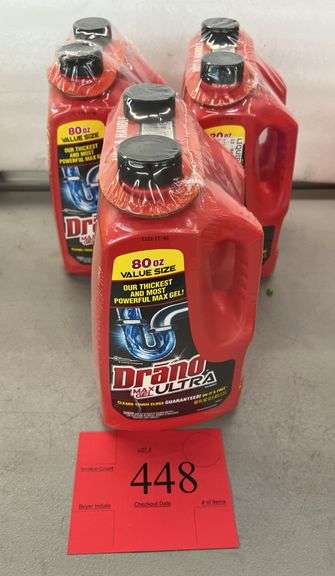 (6) JUGS OF DRANO MAX GEL ULTRA - Earl's Auction Company