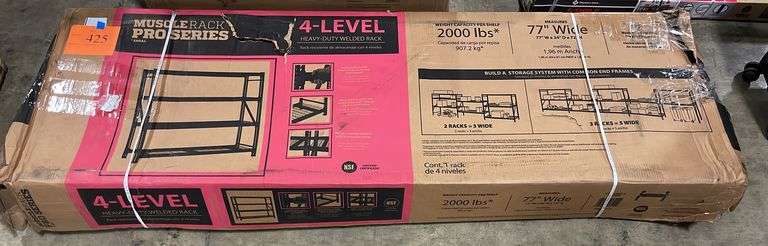 AS IS - MUSCLE RACK PRO SERIES 4 LEVEL SHELVING IN BOX - Earl's Auction ...