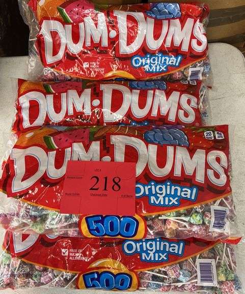 (4) BAGS OF DUMS DUMS SUCKERS - Earl's Auction Company