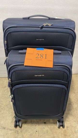 2PC SAMSONITE SOFT SHELL ROLLING LUGGAGE SET - NAVY - Earl's Auction ...