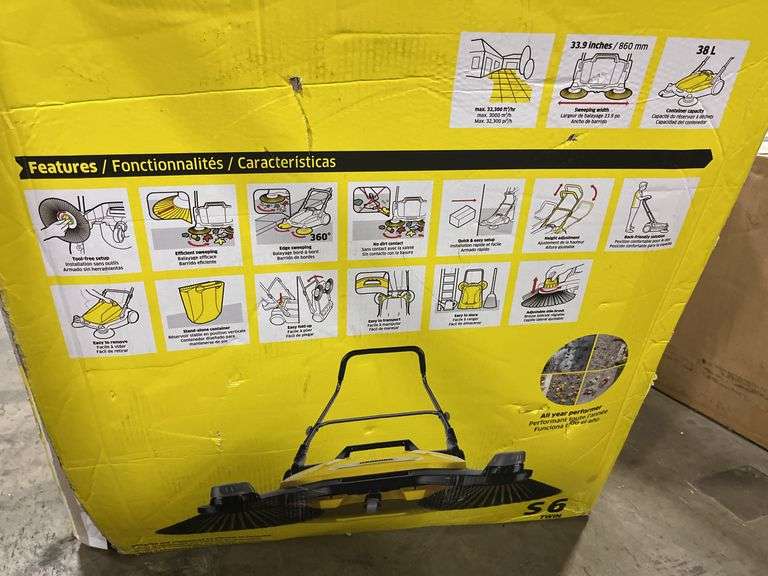 K'A'RCHER S6 TWIN PUSH SWEEPER IN BOX - Earl's Auction Company