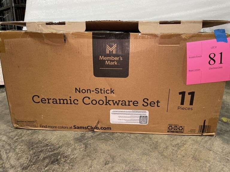 11PC CERAMIC COOKWARE SET IN BOX - WHITE - Earl's Auction Company