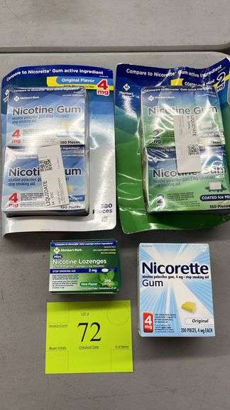 4PC LOT OF NICOTINE GUM/ LOZENGES - Earl's Auction Company