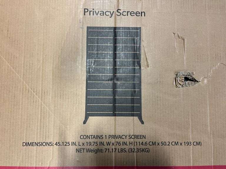 (2) ALL WEATHER PRIVACY SCREENS IN BOXES - Earl's Auction Company