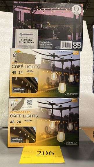 3PC OUTDOOR STRING LIGHTS LOT - ECOSCAPES & MM - Earl's Auction Company