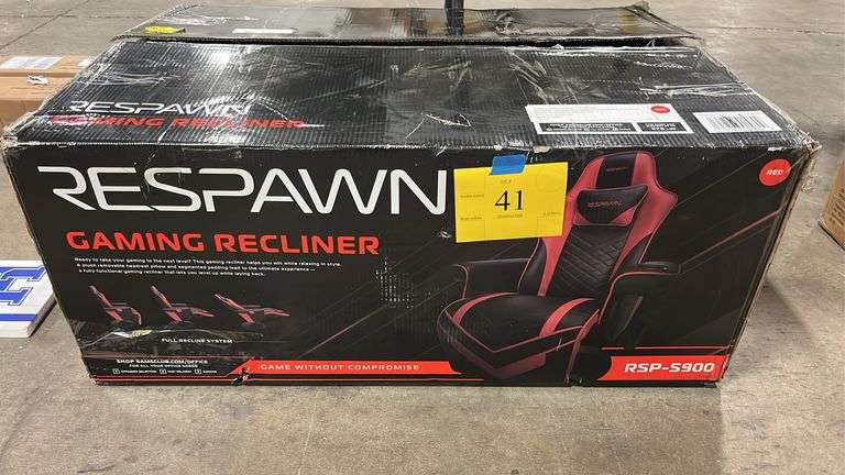 RESPAWN GAMING RECLINER IN BOX - BLACK & RED - Earl's Auction Company
