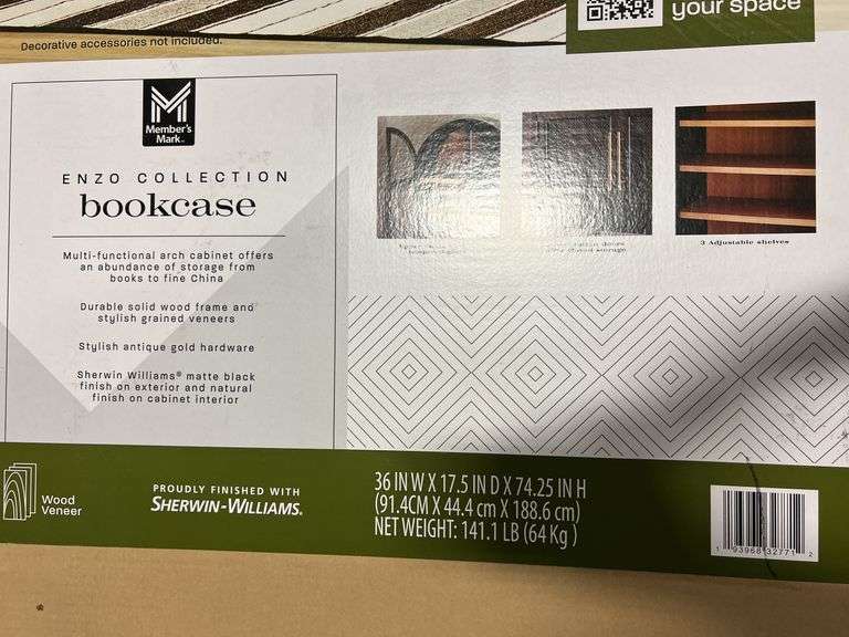 ENZO COLLECTION BOOKCASE IN BOX - BLACK - Earl's Auction Company