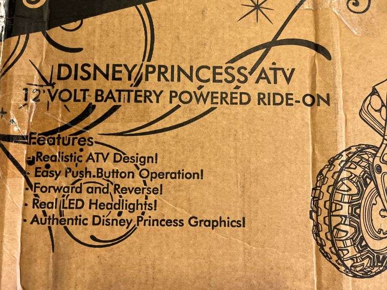 12V BATTERY POWERED RIDE-ON KIDS ATV IN BOX - DISNEY PRINCESS - Earl's ...