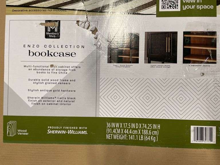 ENZO COLLECTION BOOKCASE IN BOX - BLACK - Earl's Auction Company