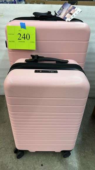 2PC HARDSHELL ROLLING LUGGAGE SET - PINK - Earl's Auction Company
