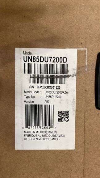 SAMSUNG 85" DU7200D CRYSTAL UHD 4K SMART TV IN BOX - Earl's Auction Company