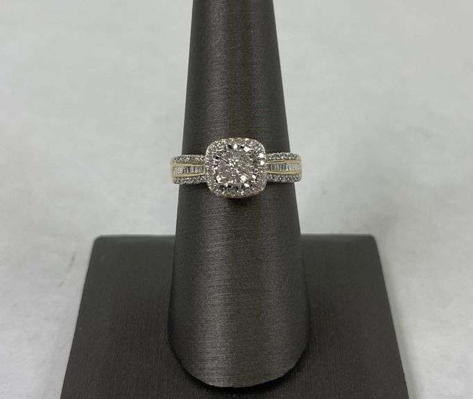 FOREVER BRIDE 10K GOLD DIAMOND CUSHION RING - SIZE 8 - Earl's Auction ...