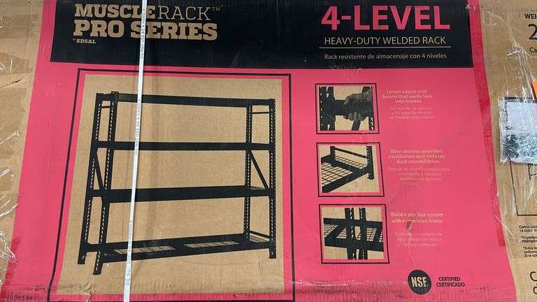 AS IS - MUSCLE RACK PRO SERIES 4 LEVEL SHELVING IN BOX - Earl's Auction ...