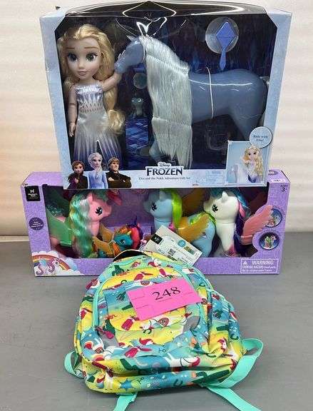 3PC KIDS LOT - FROZEN, UNICORNS & BACKPACK - Earl's Auction Company