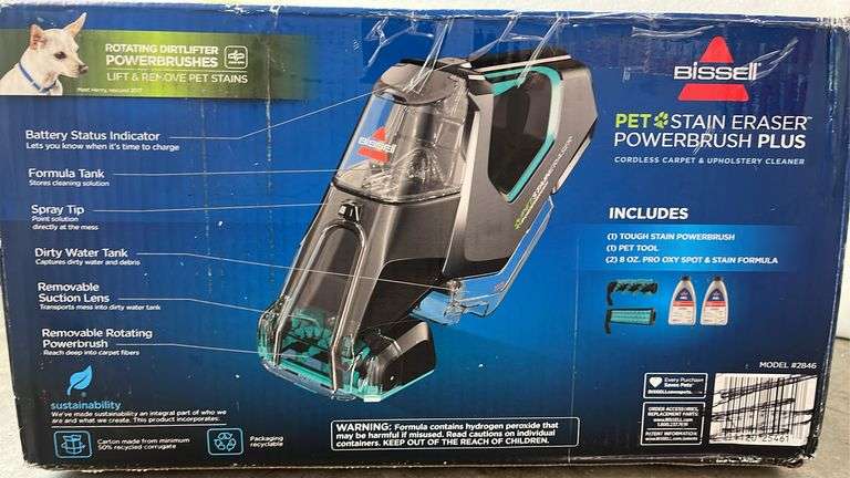 BISSELL PET STAIN ERASER POWERBRUSH PLUS IN BOX - Earl's Auction Company