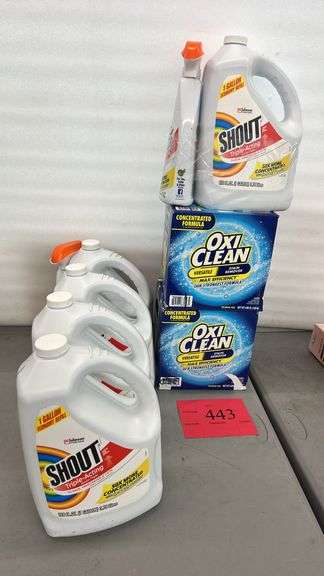 7PC LAUNDRY STAIN REMOVER LOT - SHOUT & OXI CLEAN - Earl's Auction Company