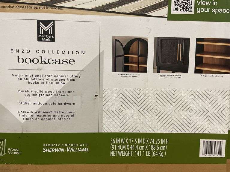 ENZO COLLECTION BOOKCASE IN BOX - BLACK - Earl's Auction Company