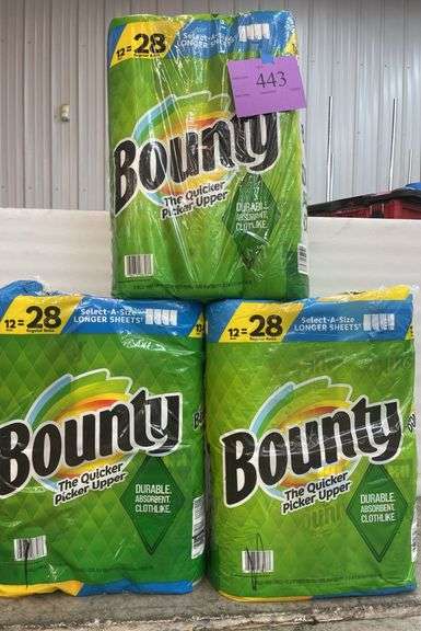 (3) PACKS OF BOUNTY PAPER TOWELS - Earl's Auction Company