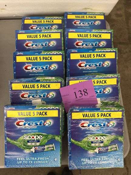 (10) PACKS OF CREST TOOTHPASTE - Earl's Auction Company