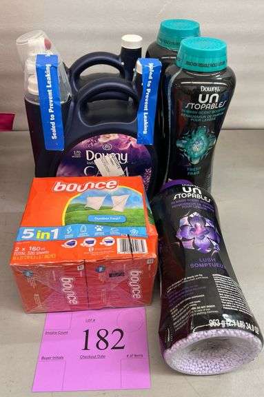 6PC LAUNDRY LOT - DRYER SHEETS, DOWNY SOFTENER & SCENT BEADS - Earl's Auction Company