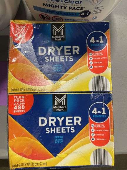5PC LAUNDRY LOT - ALL MIGHTY PACS & DRYER SHEETS - Earl's Auction Company