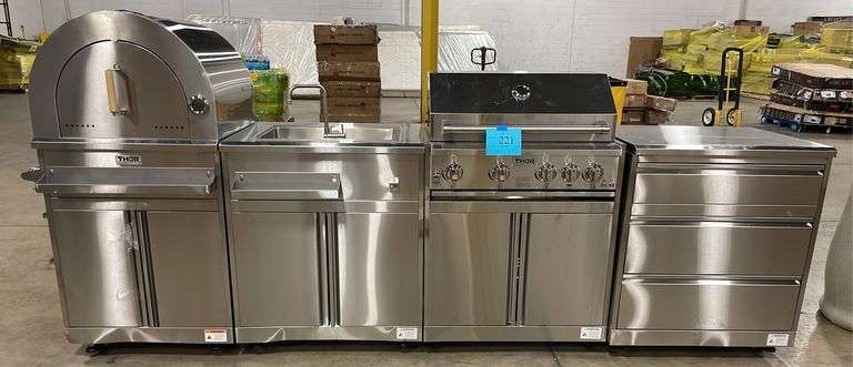 AS IS - THOR 4PC MODULAR KITCHEN ISLAND - STAINLESS STEEL - Earl's ...