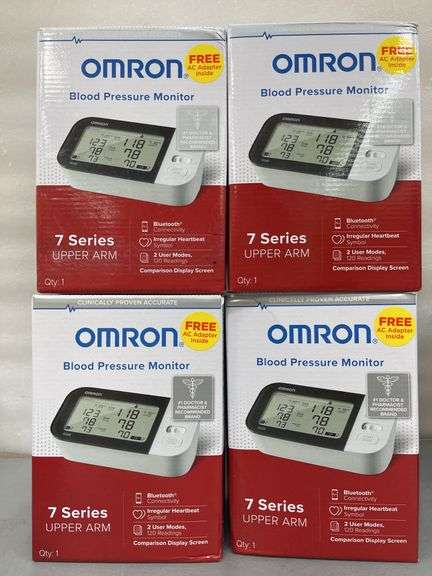 (4) OMRON BLOOD PRESSURE MONITORS IN BOXES - Earl's Auction Company