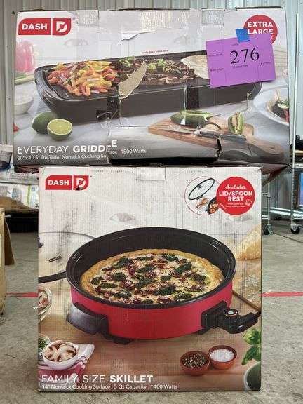 DASH EVERYDAY GRIDDLE & FAMILY SIZED SKILLET IN BOXES - Earl's Auction ...