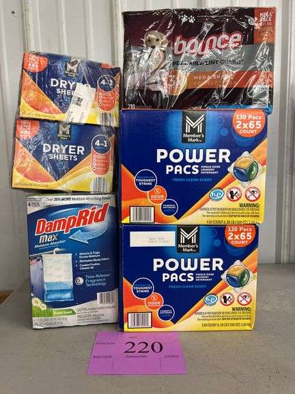 6PC LAUNDRY LOT - DRYER SHEETS, PACS & DAMPRID - Earl's Auction Company