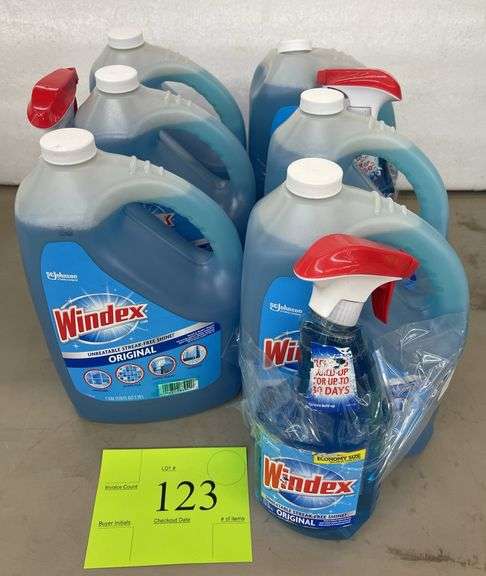 (6) JUGS OF WINDEX & (3) SPRAY BOTTLES - Earl's Auction Company