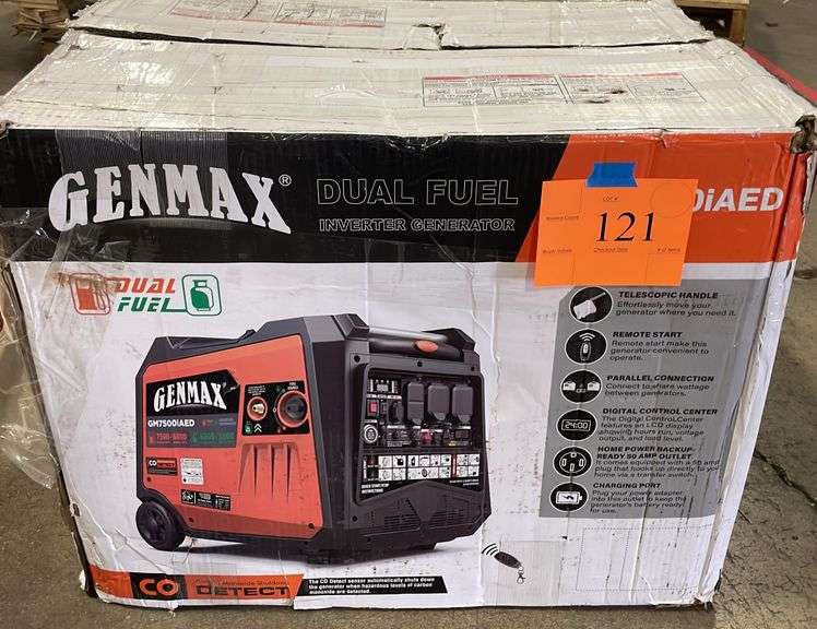 AS IS - GEN MAX DUAL FUEL GENERATOR IN BOX - Earl's Auction Company