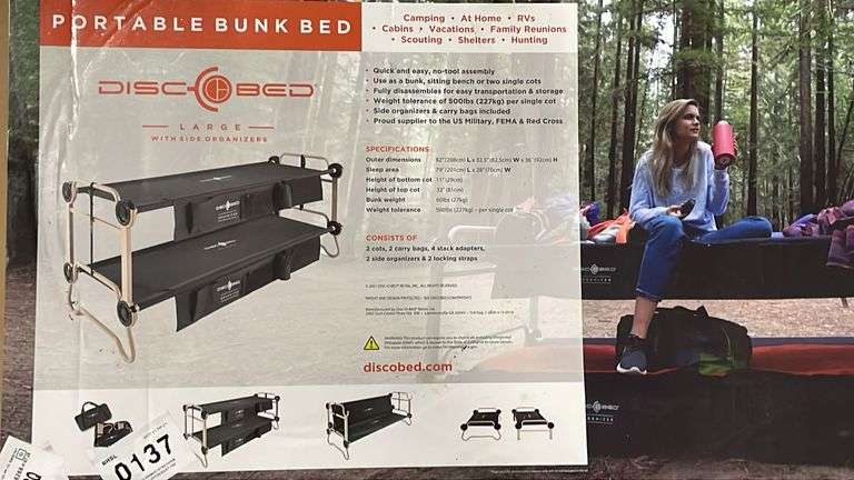 DISCO BED PORTABLE BUNK BED IN BOX - Earl's Auction Company