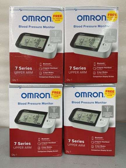 (4) OMRON BLOOD PRESSURE MONITORS IN BOXES - Earl's Auction Company