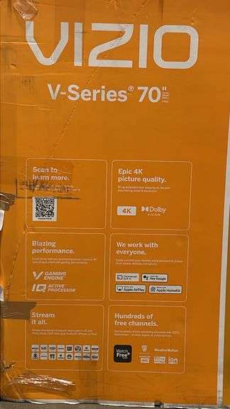 VIZIO 70" V SERIES 4K SMART TV IN BOX - Earl's Auction Company