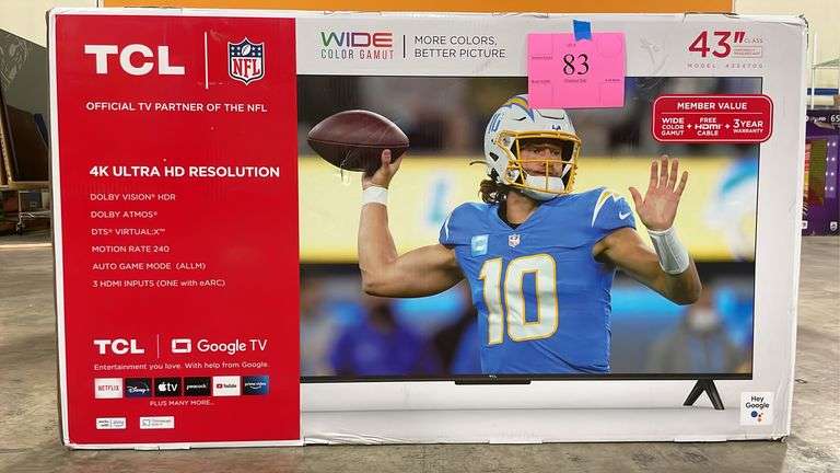 TCL 43" 4K ULTA HD SMART TV IN BOX - Earl's Auction Company